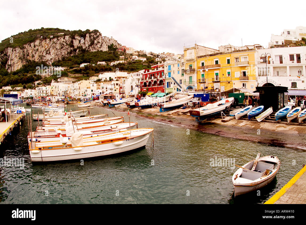Famous Isle of Capri in Italy and the Port with Boats Stock Photo - Alamy