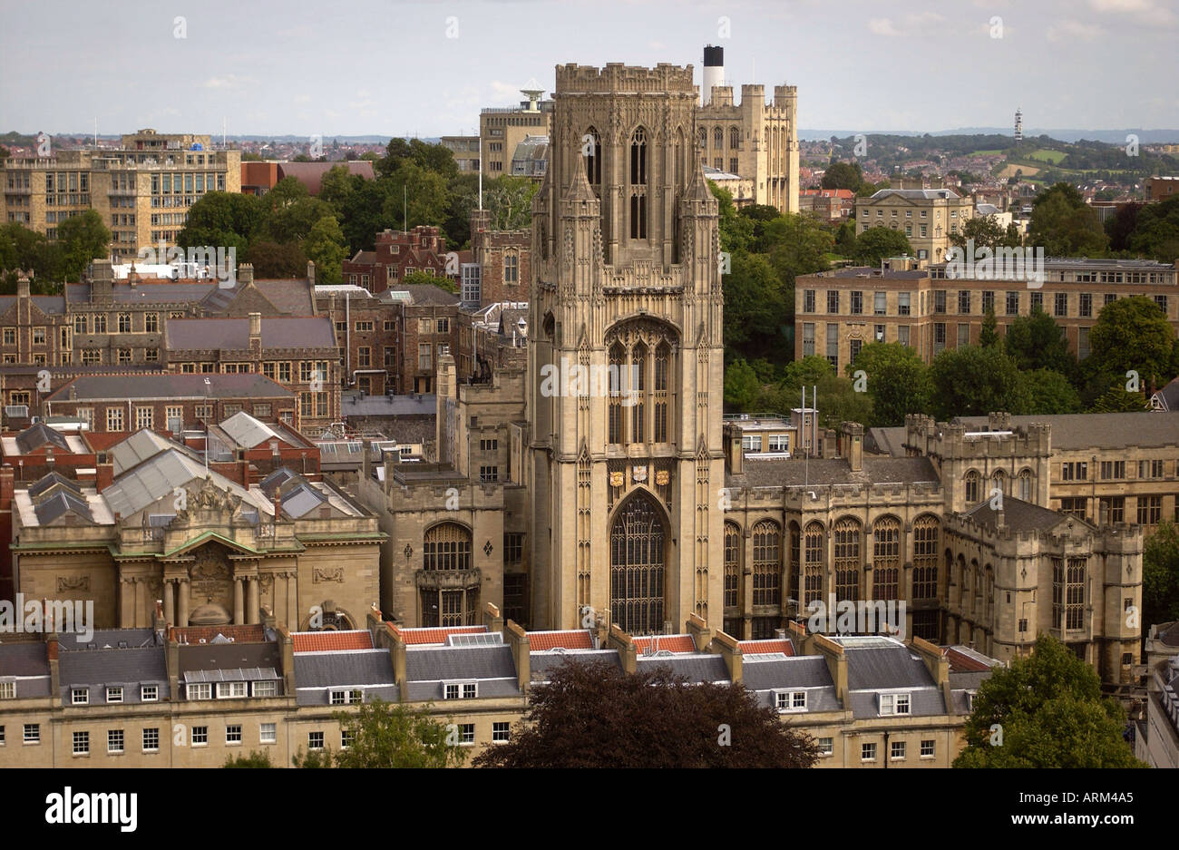 VIEW OF BRISTOL WITH THE UNIVERSITY WILLS MEMORIAL BUILDING LIBRARY IN ...