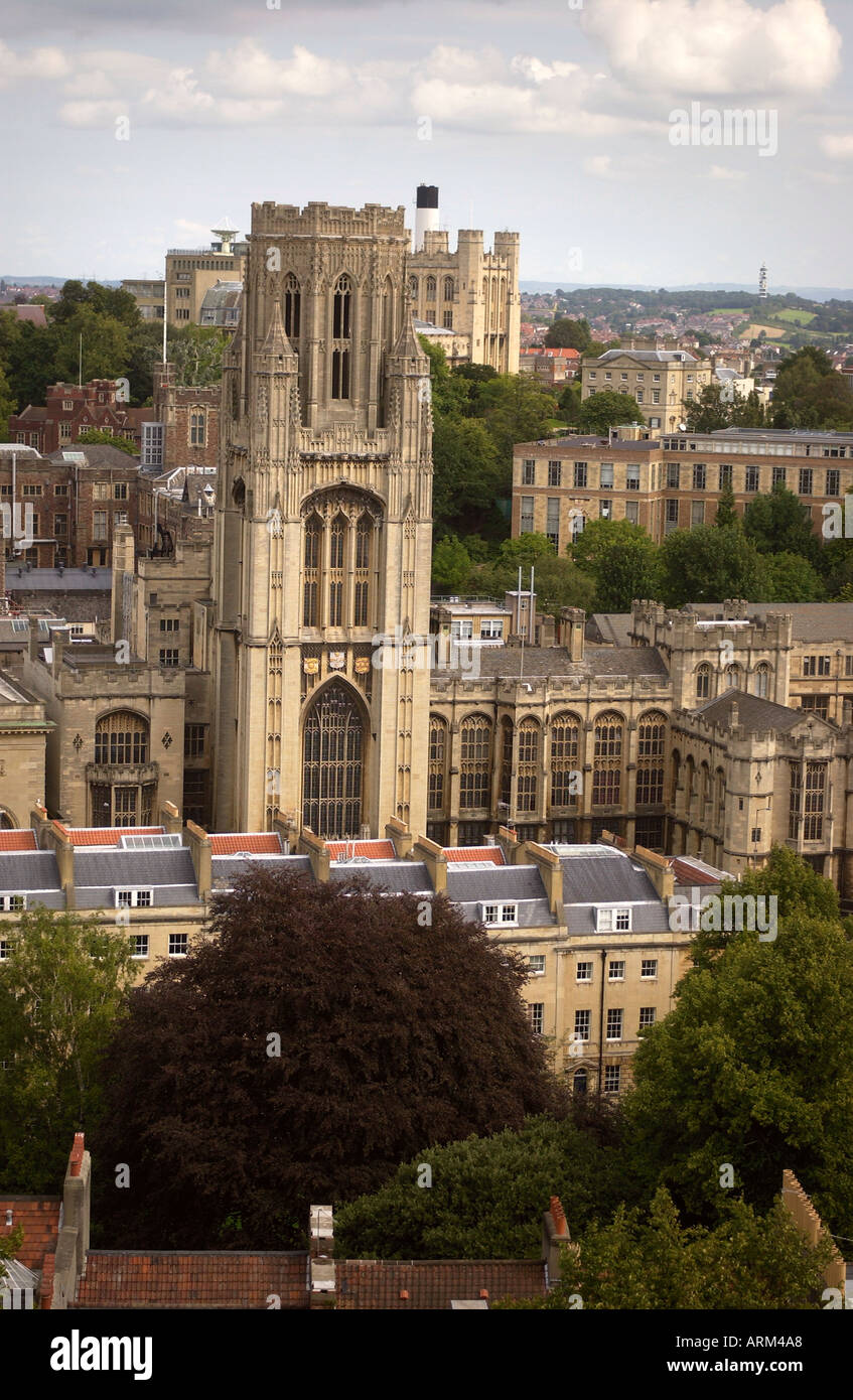 VIEW OF BRISTOL WITH THE UNIVERSITY WILLS MEMORIAL BUILDING LIBRARY IN ...