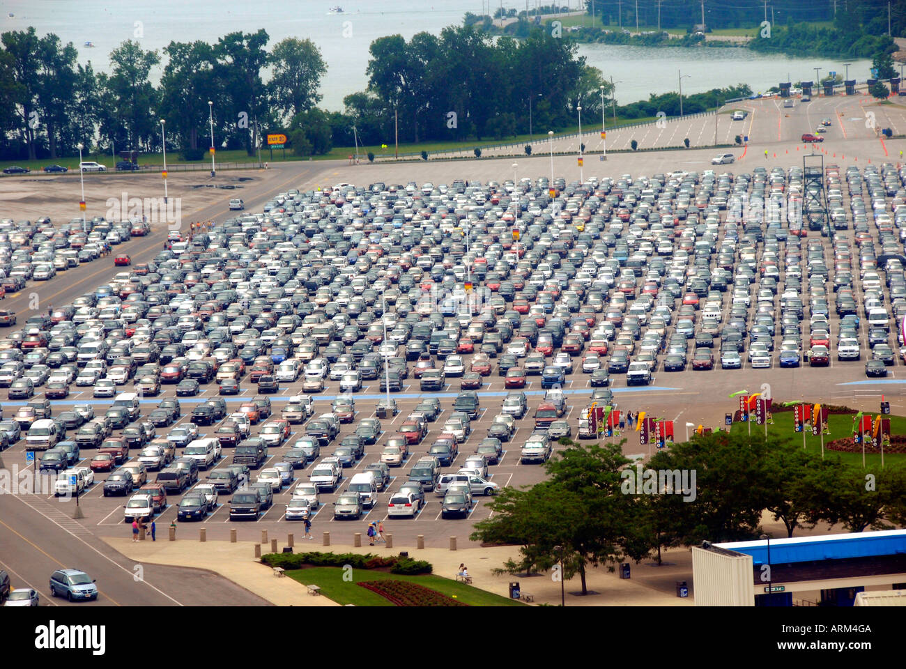 Parking lot with many cars parking Stock Photo - Alamy