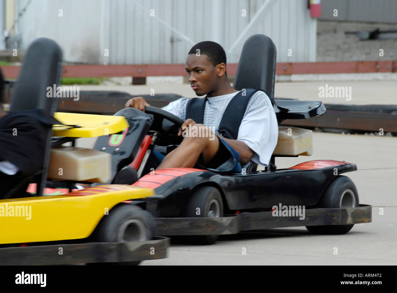 Driving mini race cars for fun at Cedar Point Amusement Park at ...