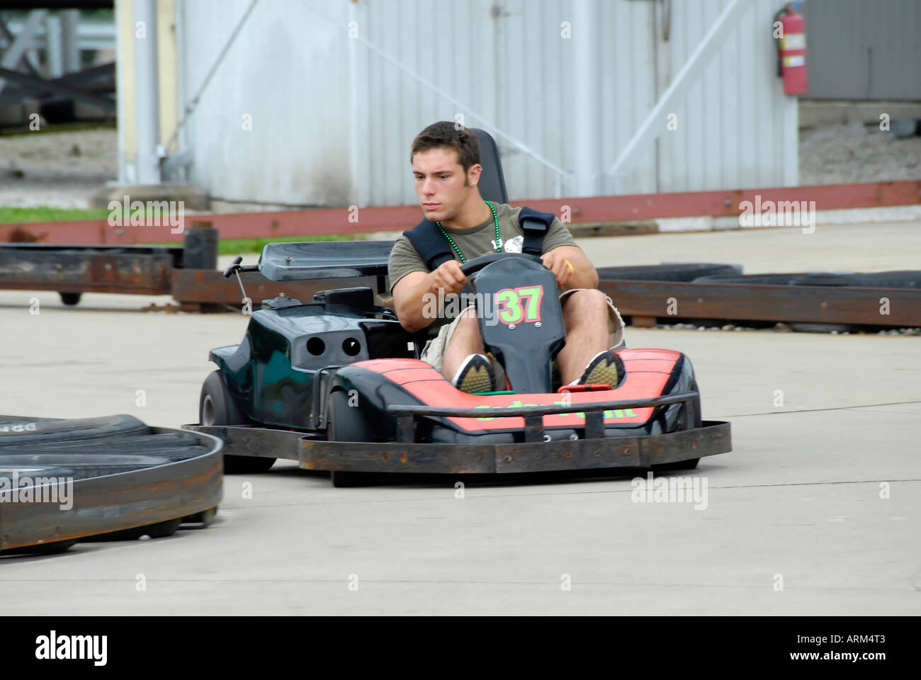 Driving mini race cars for fun at Cedar Point Amusement Park at ...