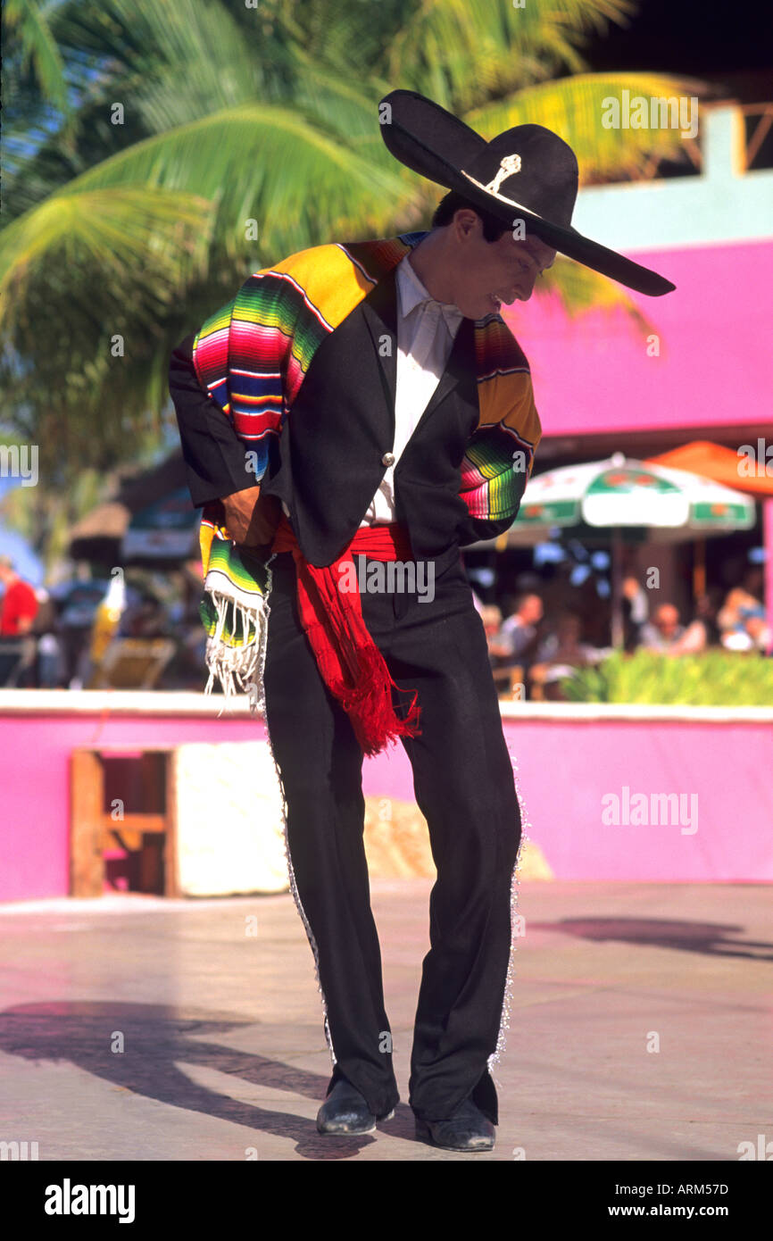 Mexican Mariachi Singer with Band Performing Costa Maya Mexico Stock ...