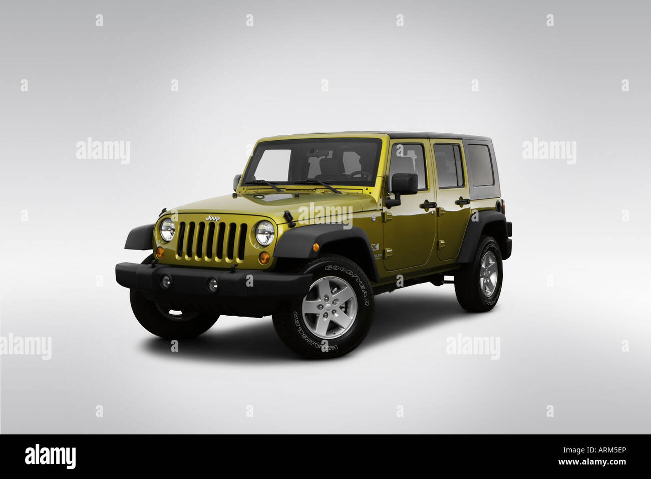 2008 Jeep Wrangler Unlimited X in Green - Front angle view Stock Photo ...