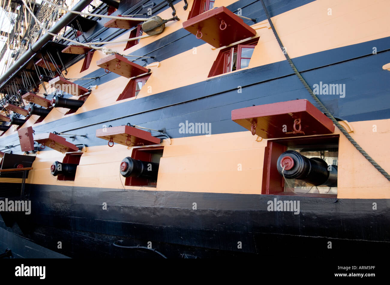 HMS Victory in Portsmouth Historic Dockyards Nelsons Flagship Stock ...