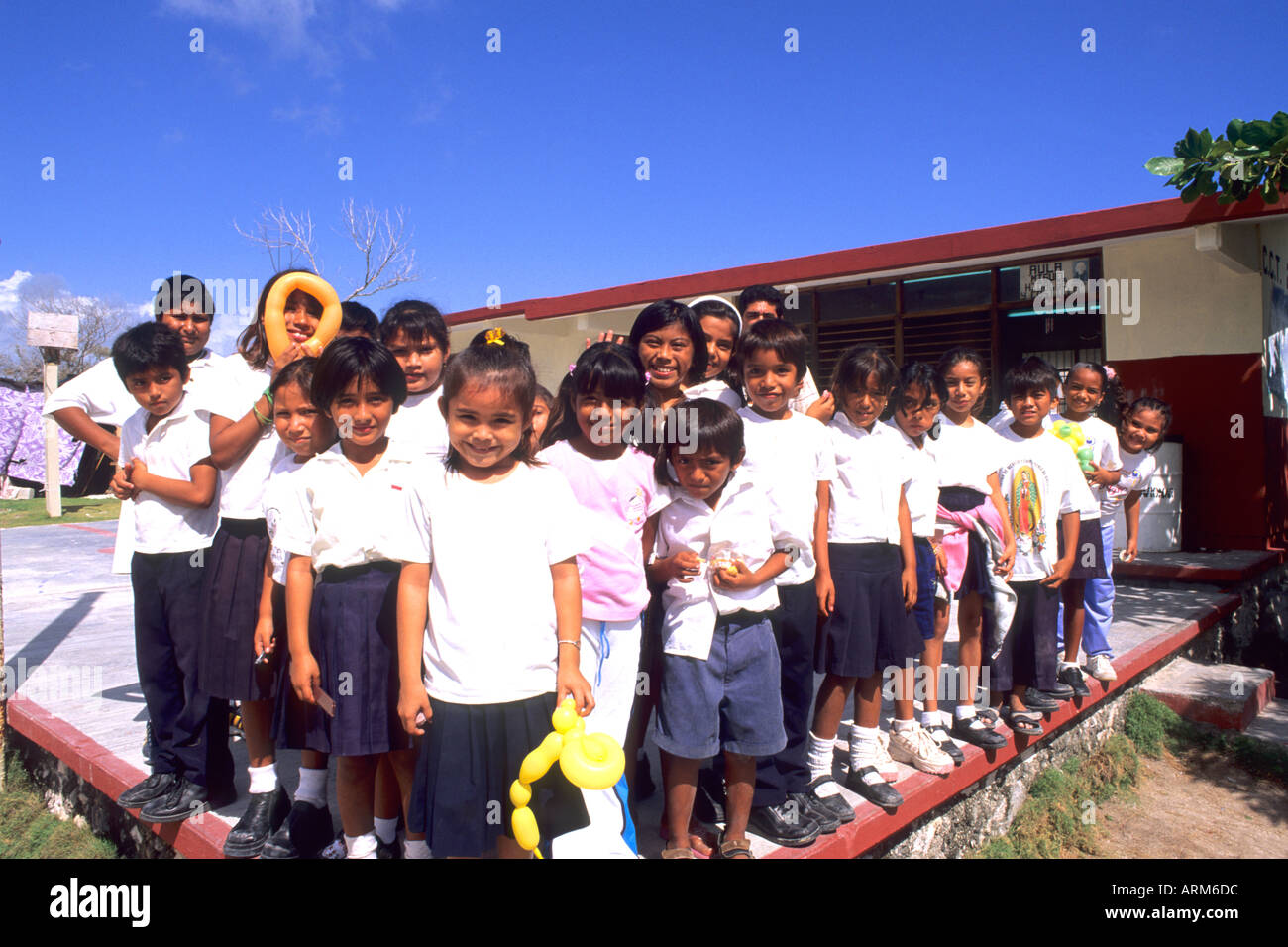 Elementary school children ages 5 to 8 in Costa Maya Mexico Stock Photo ...