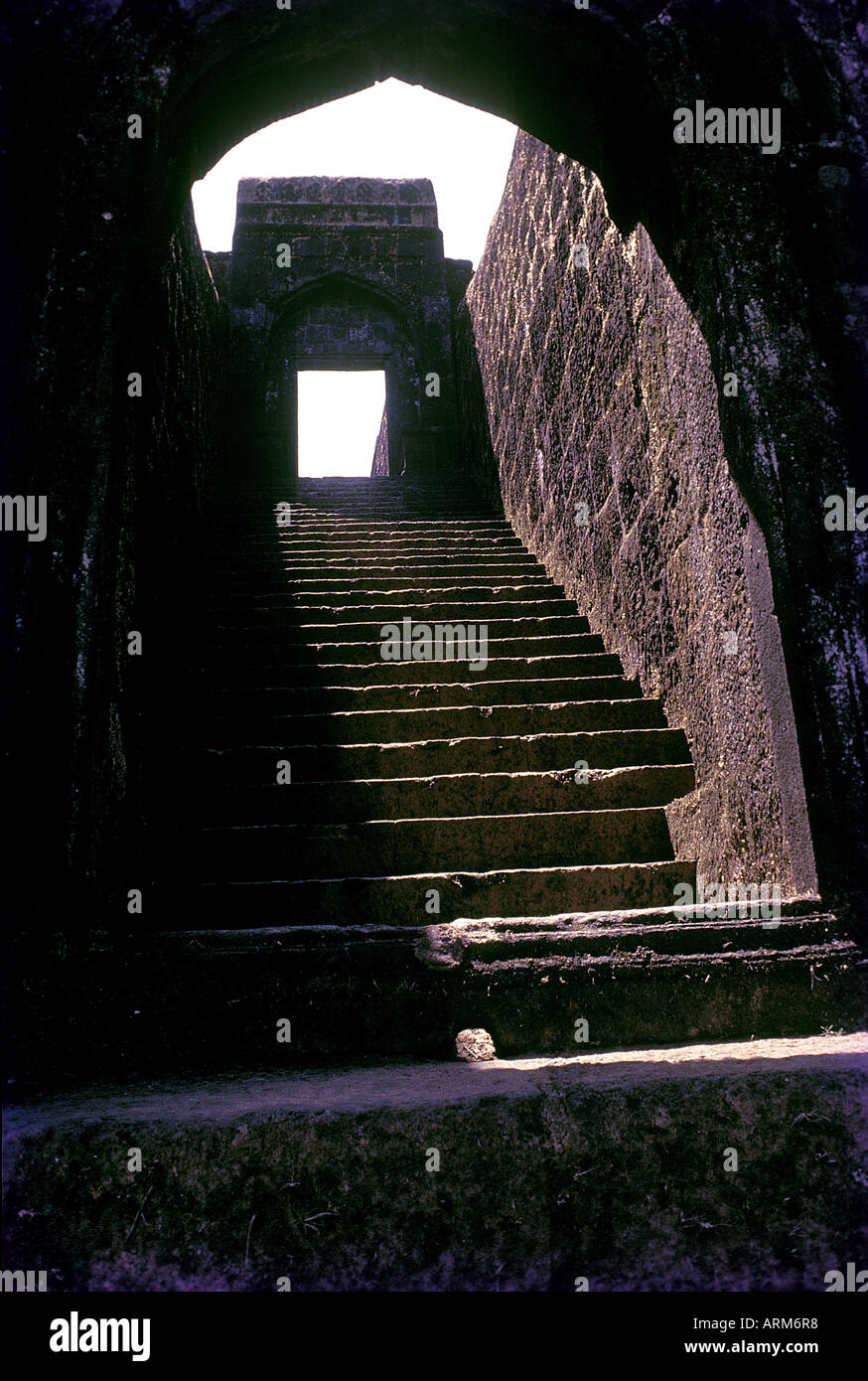 JRR101152 Fort Raigad Palkhi Darwaja Door and steps Mahad Maharashtra ...