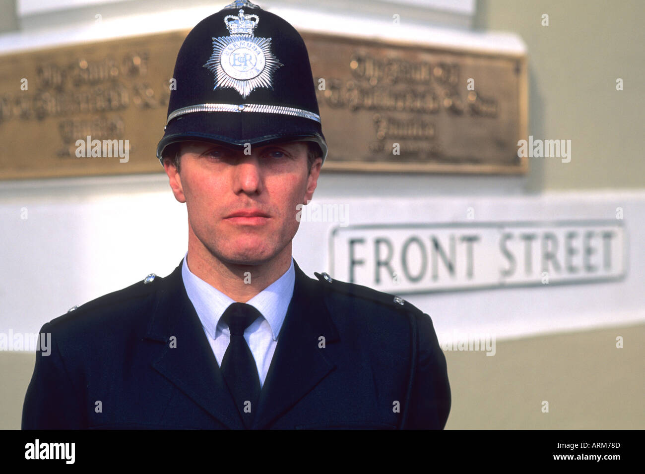 Policeman on Front Street in Hamliton Bermuda Stock Photo - Alamy