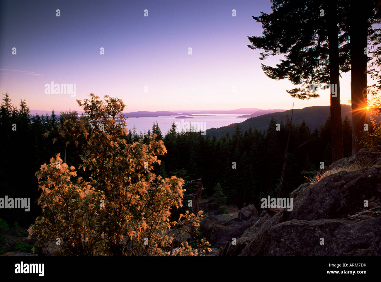 San Juan Islands seen from Chuckanut Drive, Puget Sound, Washington ...
