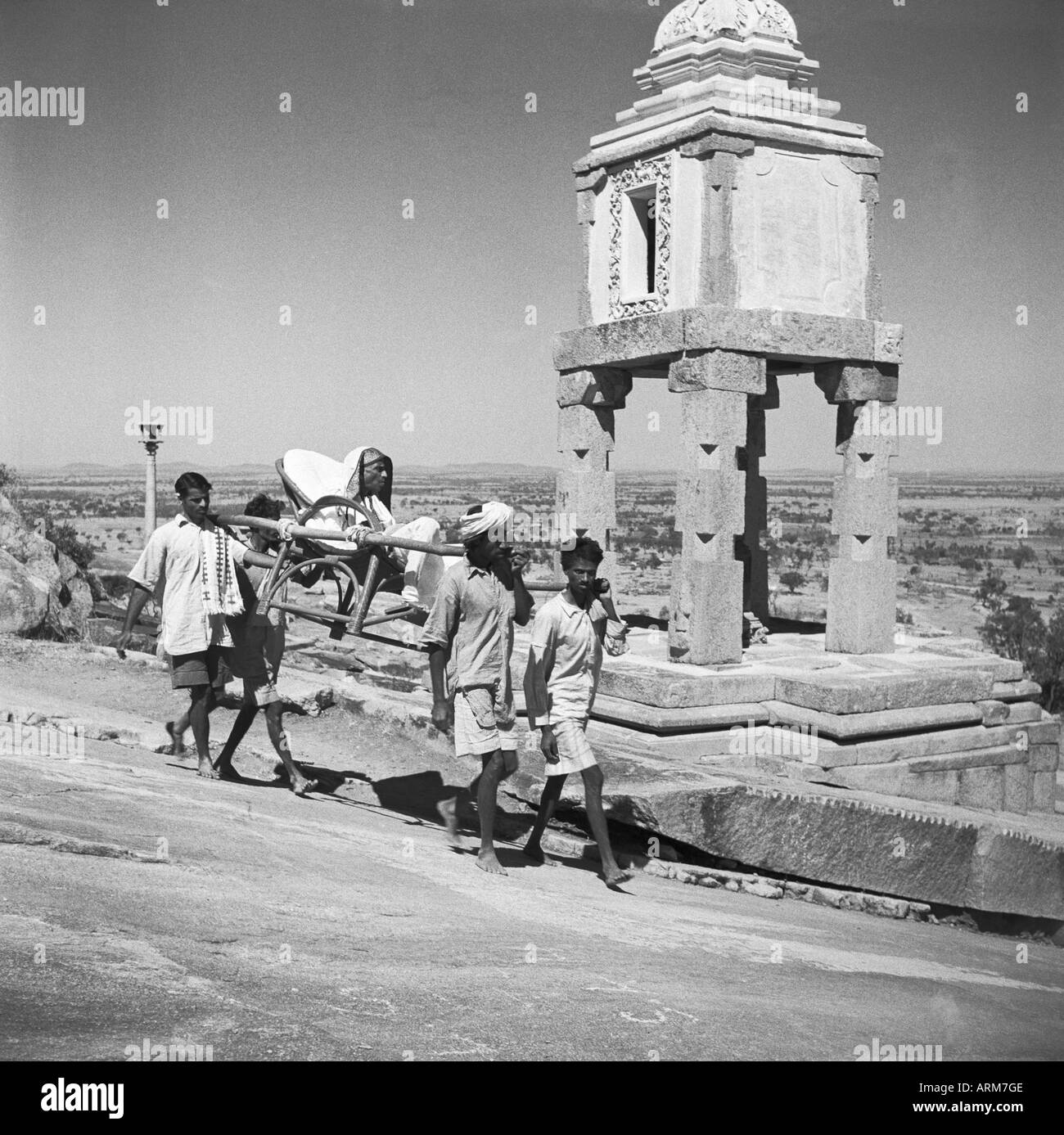 Old vintage Men carrying Palki Doli palanquin Bahubali Shravanbelgola ...