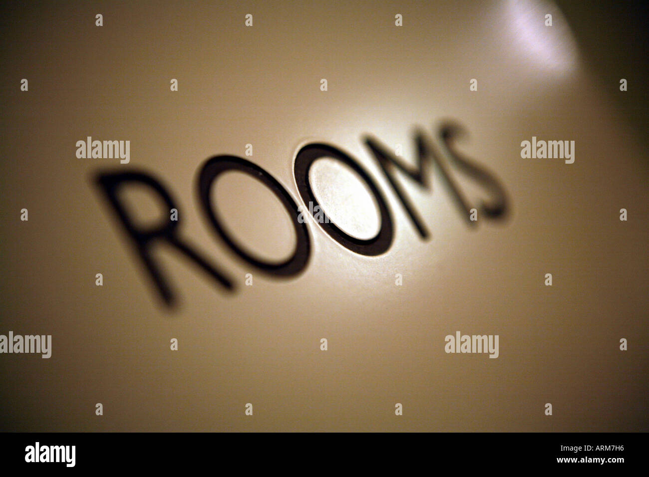 Blury word of ROOMS in a hotel Stock Photo - Alamy