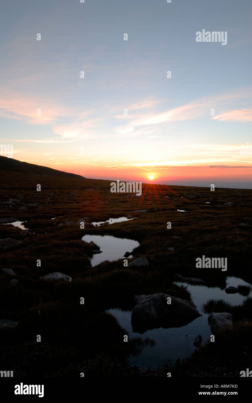 High altitude sunrise landscape Arapahoe National Forest Colorado Stock ...