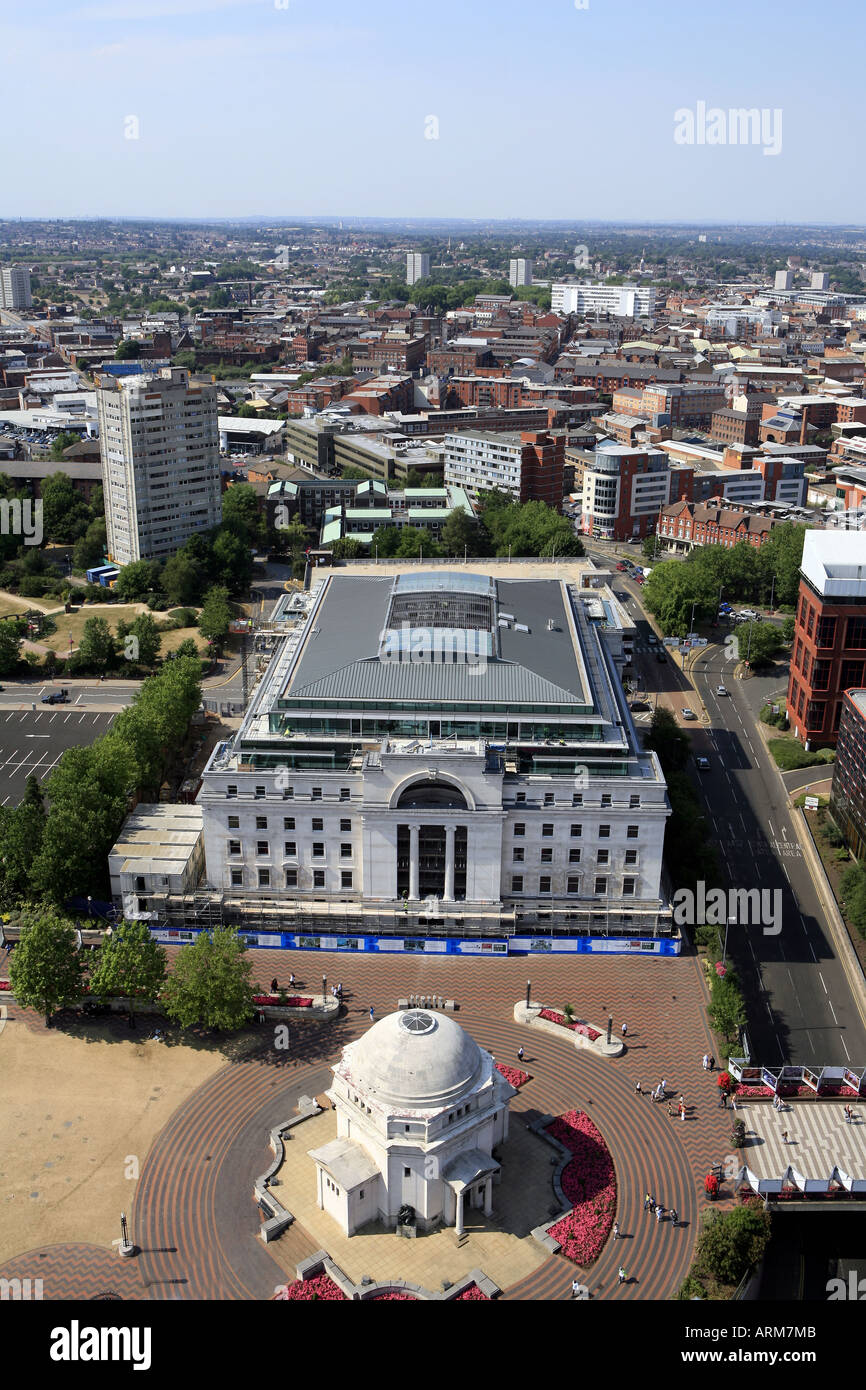 Baskerville House in Centenary Square Birmingham Hall of Rememberance in the foreground Skyline ...