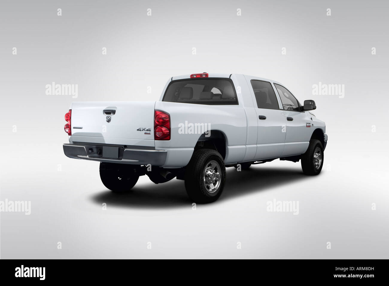 2007 Dodge Ram 3500 SLT in White - Rear angle view Stock Photo - Alamy