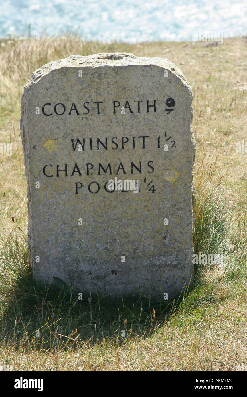 Coastal path stone sign hi-res stock photography and images - Alamy