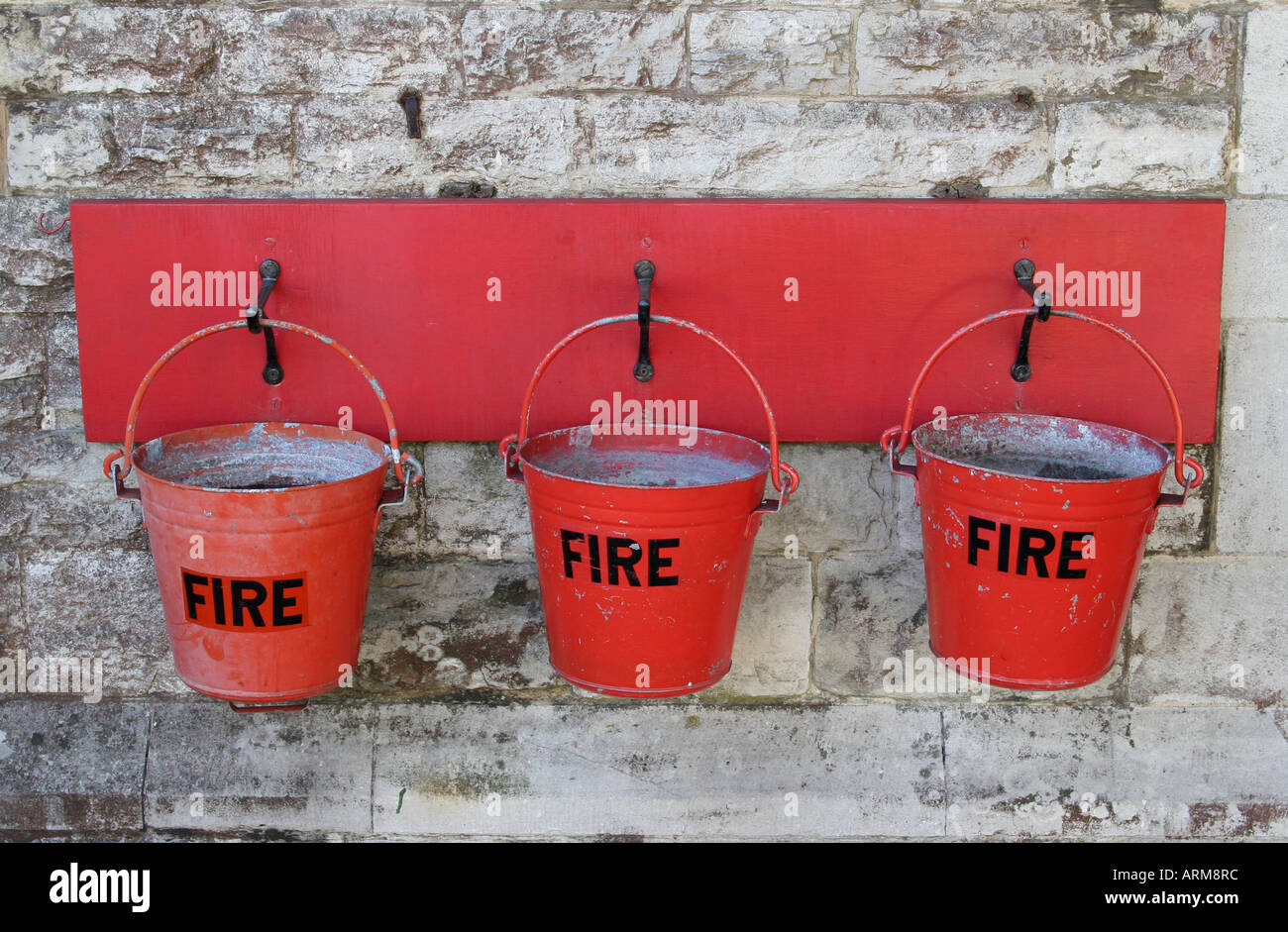 Old fashioned fire buckets hi-res stock photography and images - Alamy