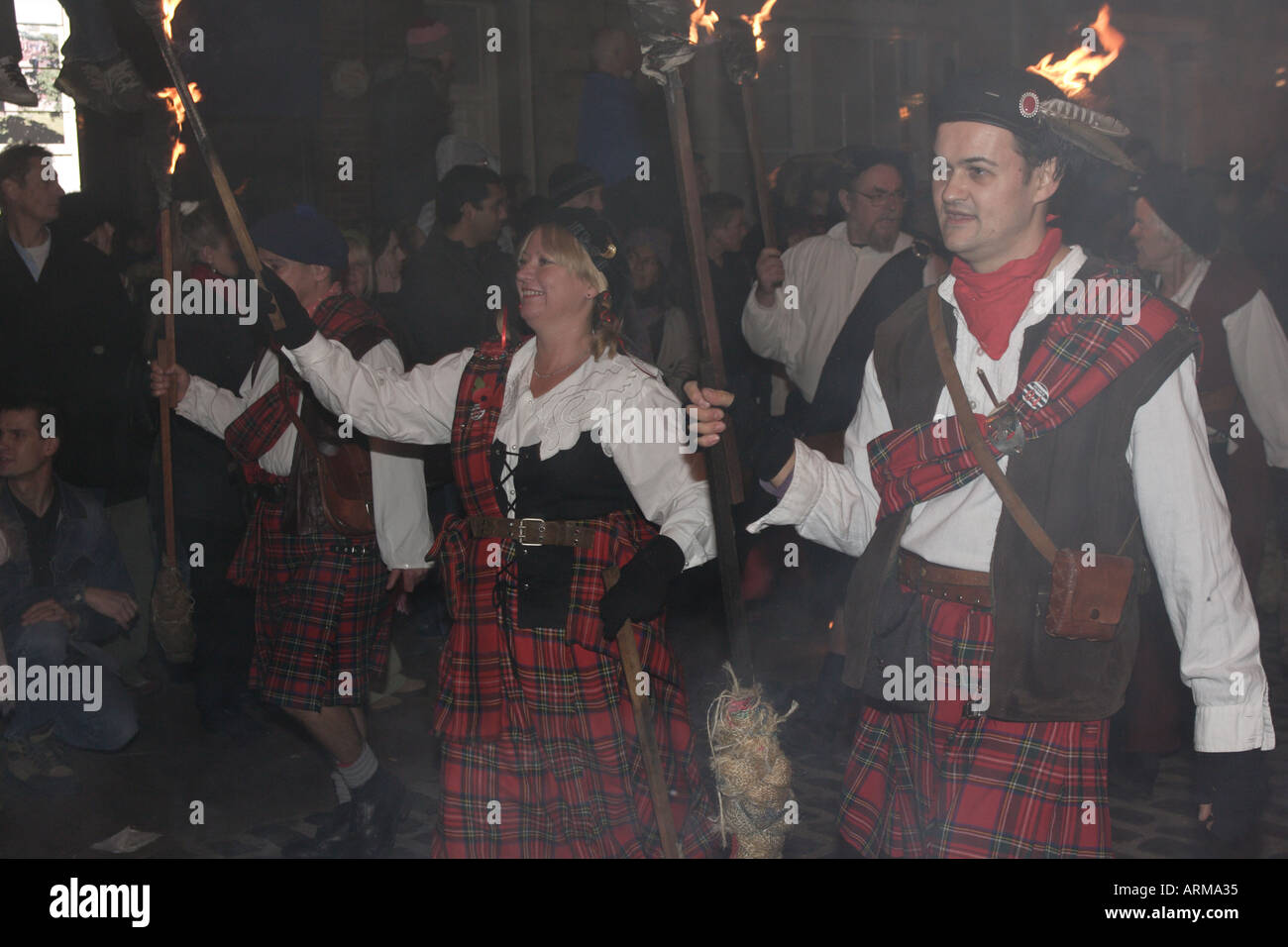 LEWES BONFIRE NIGHT SCOTTISH CLANS UK Stock Photo - Alamy