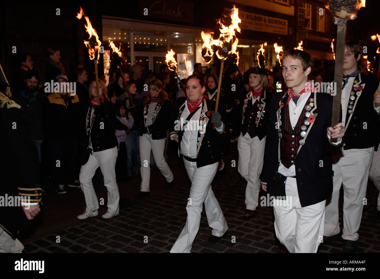 NAVY SAILORS LEWES BONFIRE NIGHT PROCESSION LEWES UK Stock Photo - Alamy