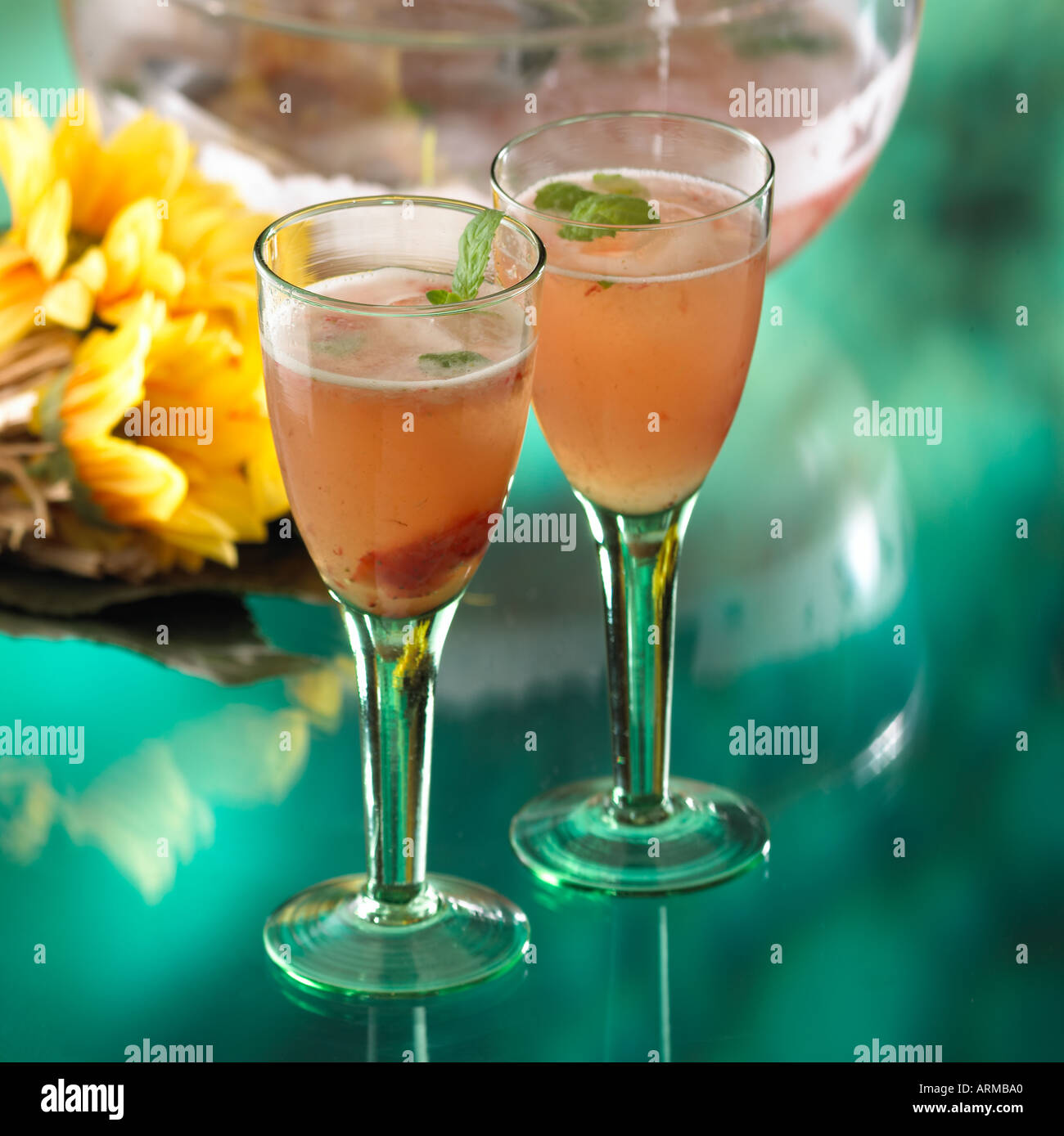 Cocktail Peacemaker Pineapple Strawberries Champagne Maraschino ...