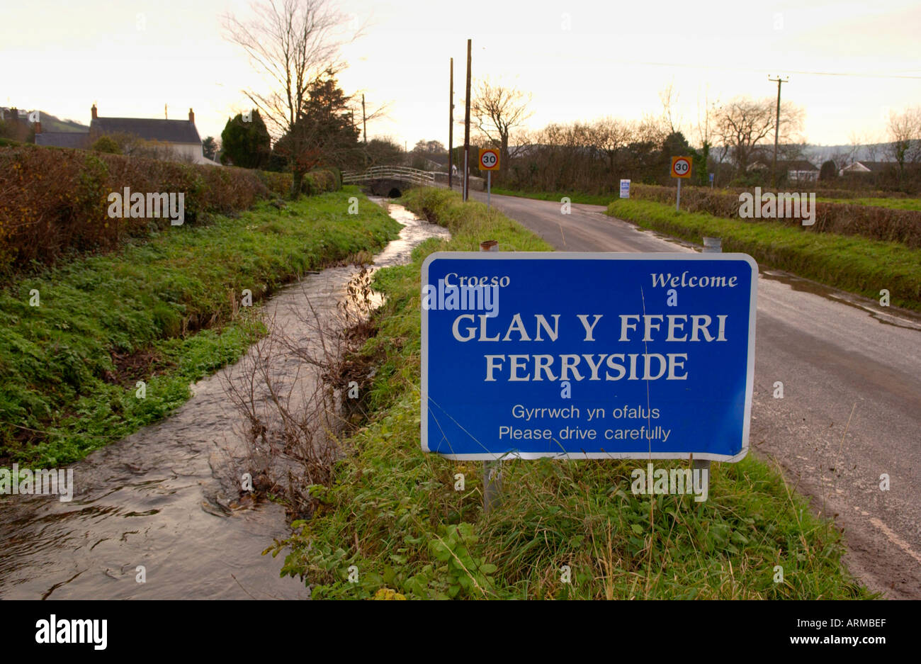 The village of Ferryside Carmarthenshire West Wales which was the test ...