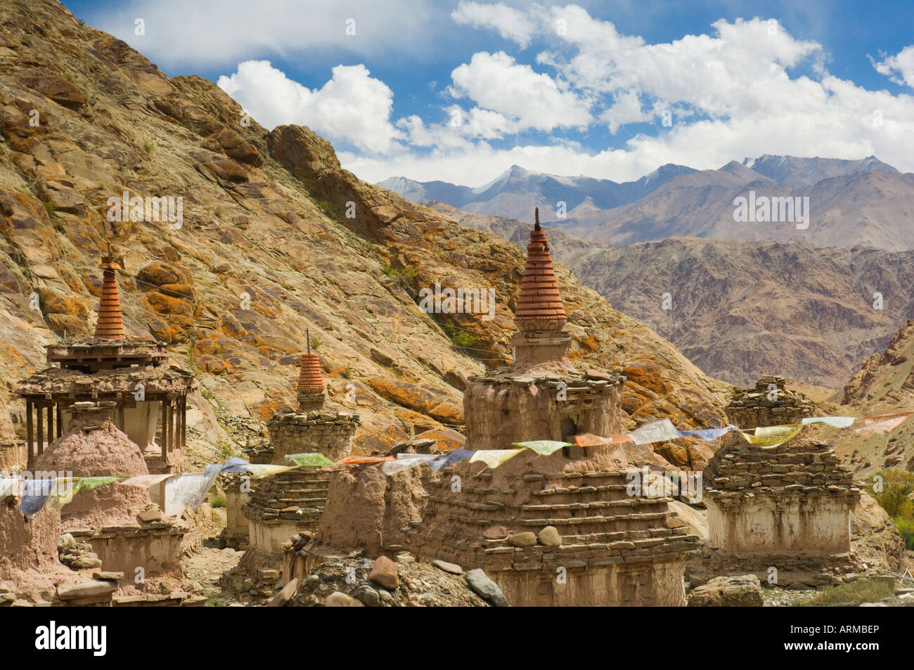 Chortens, Hemis gompa (monastery), Hemis, Ladakh, Indian Himalayas ...