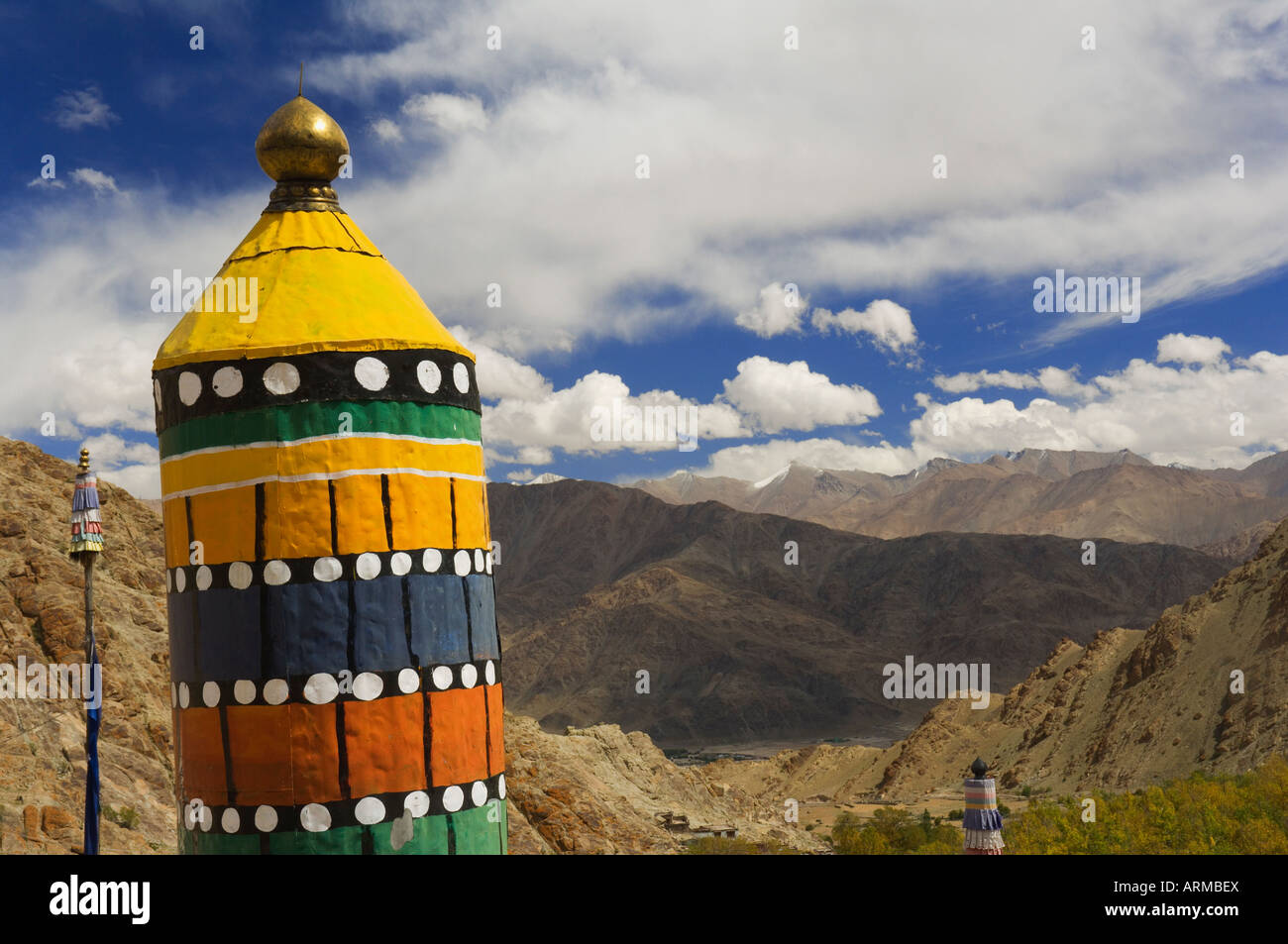 View of the Indus valley from Hemis gompa (monastery), Hemis, Ladakh ...
