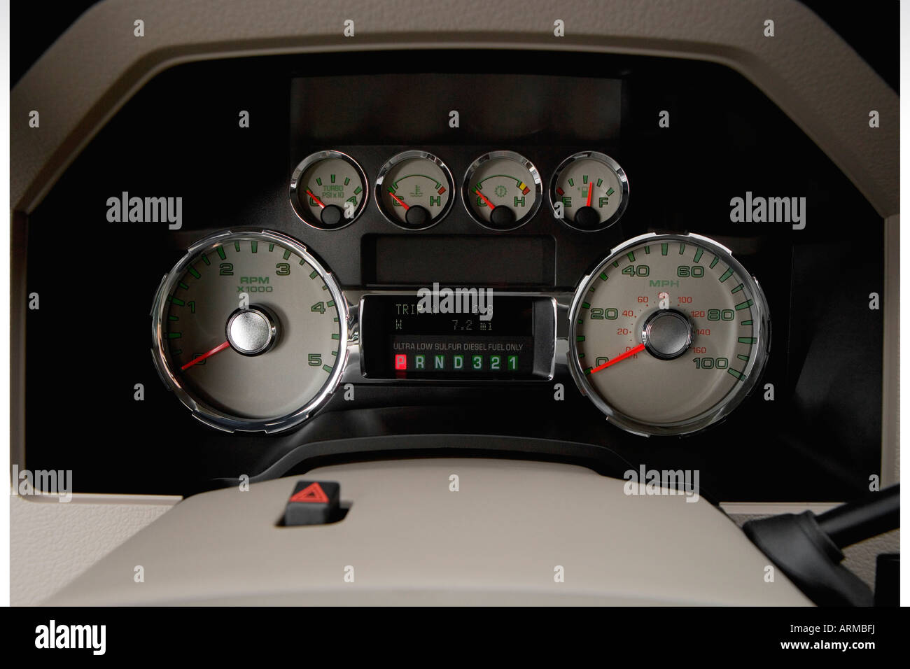 2008 Ford F-250 SD Lariat in White - Speedometer/tachometer Stock Photo ...