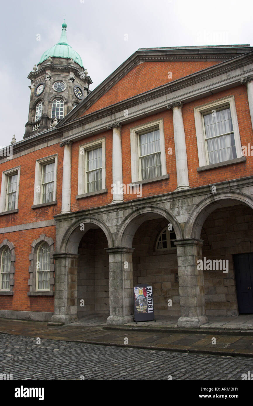 Cobbled road leading to the Cork Hill state entrance to Dublin Castle ...