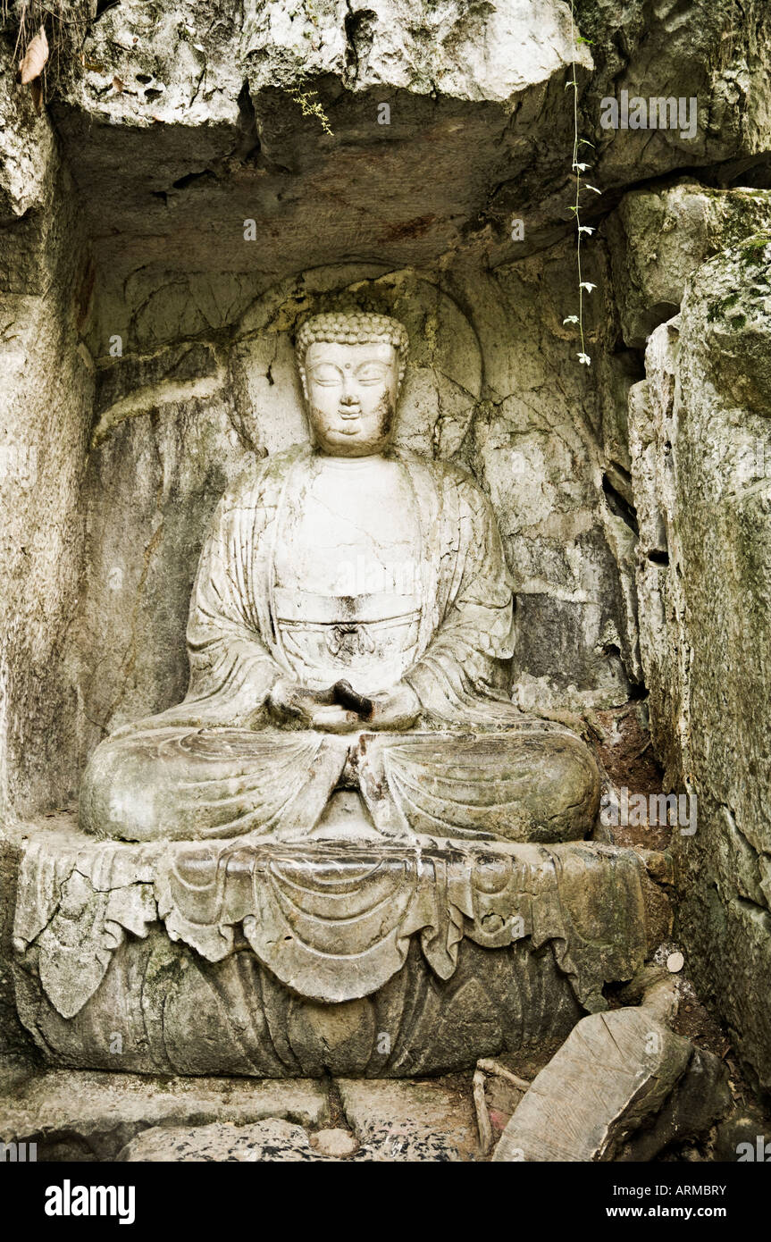 Stone Buddha rock carvings, Hangzhou, Zhejiang Province, China, Asia ...