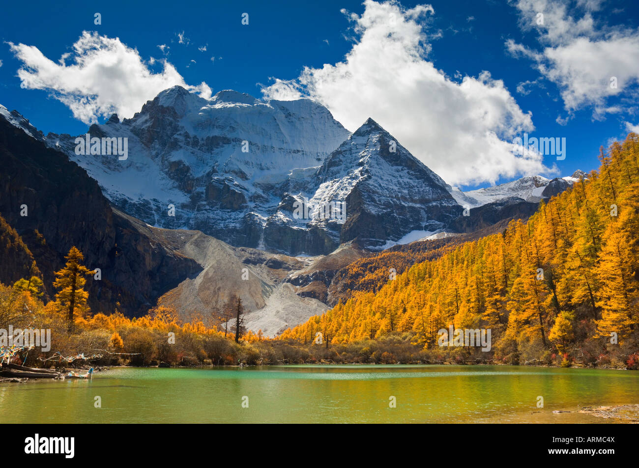 Xiannairi mountain and Pearl Lake, Yading Nature Reserve, Sichuan ...