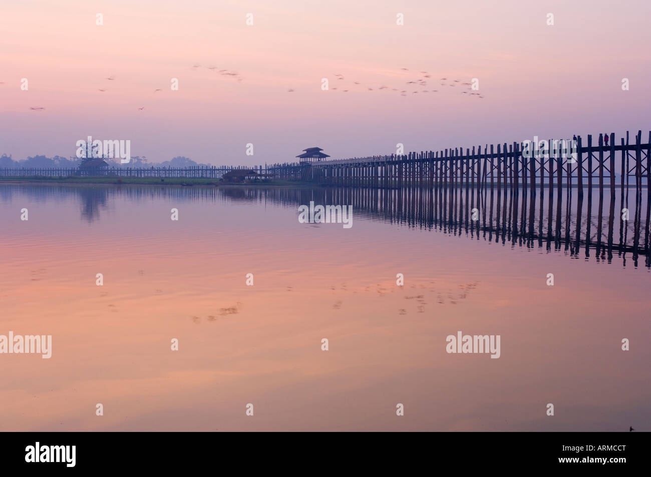 U Bein's Bridge across Thaungthaman Lake, at 1.2 km long the world's ...