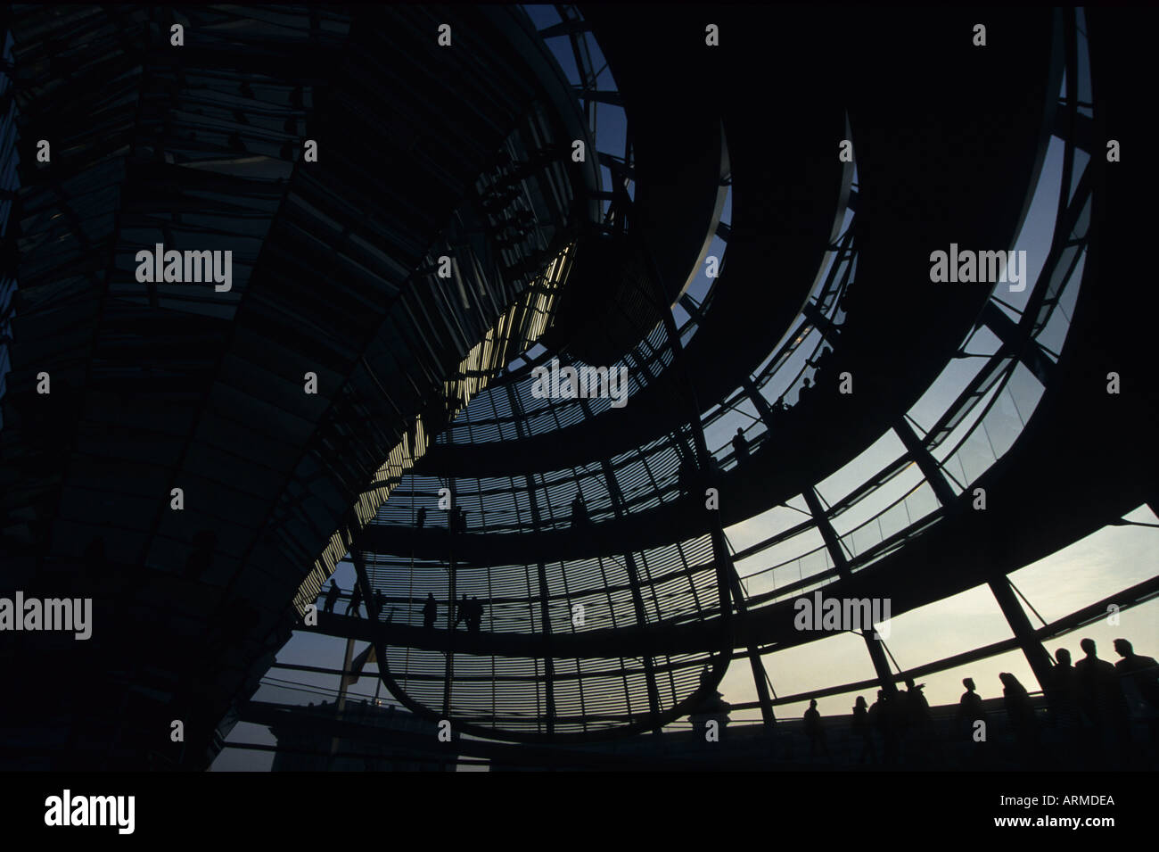 Visitors wander round cupola of Reichstag Berlin Stock Photo - Alamy