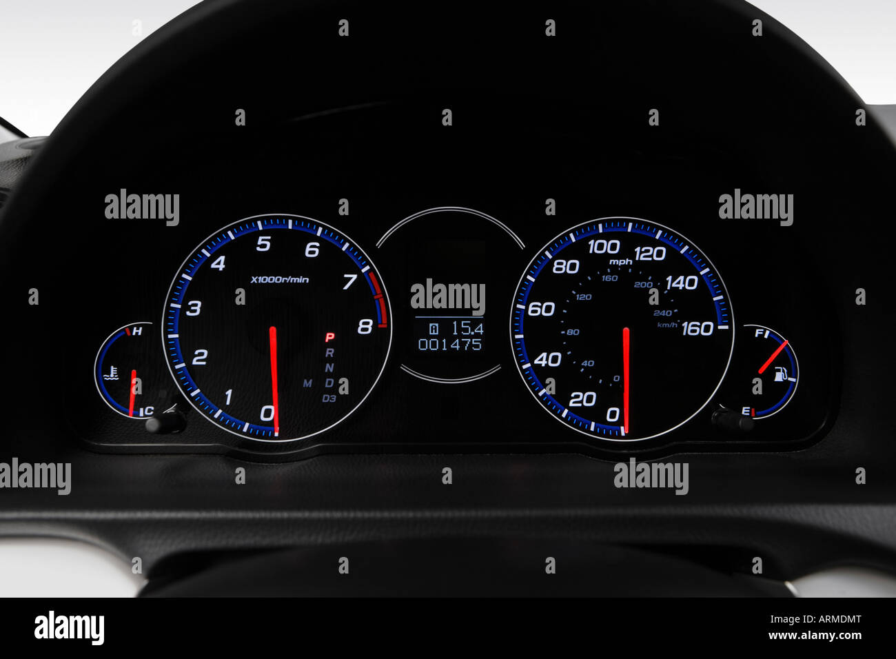 2008 Acura TSX in Blue - Speedometer/tachometer Stock Photo - Alamy
