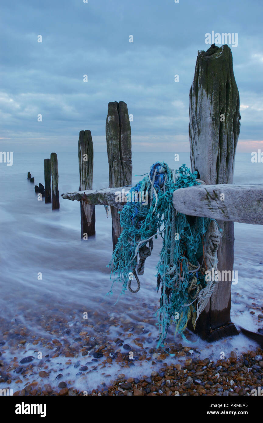 Groynes at Rye Bay East Sussex England UK Stock Photo - Alamy