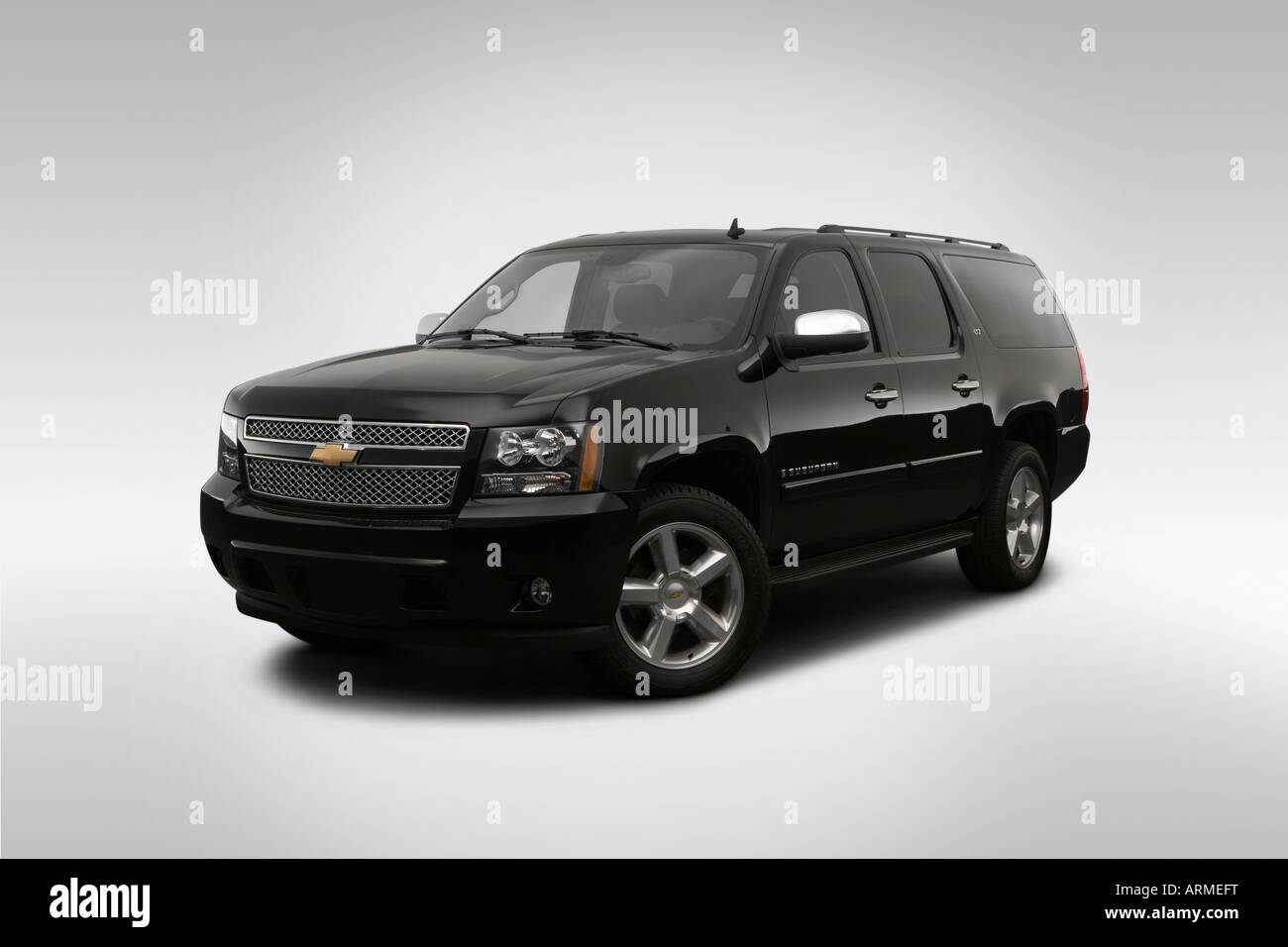 2008 Chevrolet Suburban LTZ in Black - Front angle view Stock Photo - Alamy