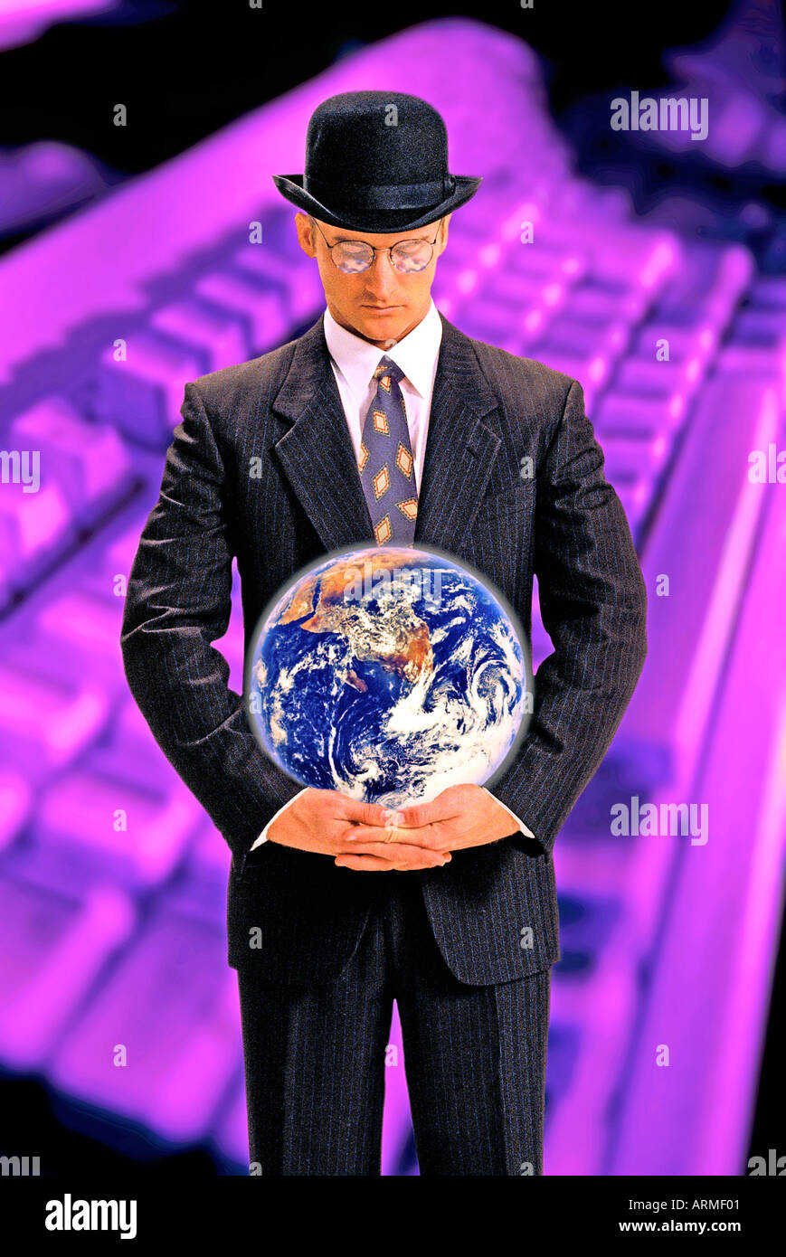 Man controlling the world Stock Photo - Alamy