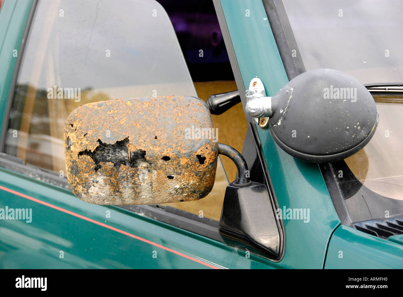 Rusted mirror on a truck Stock Photo - Alamy