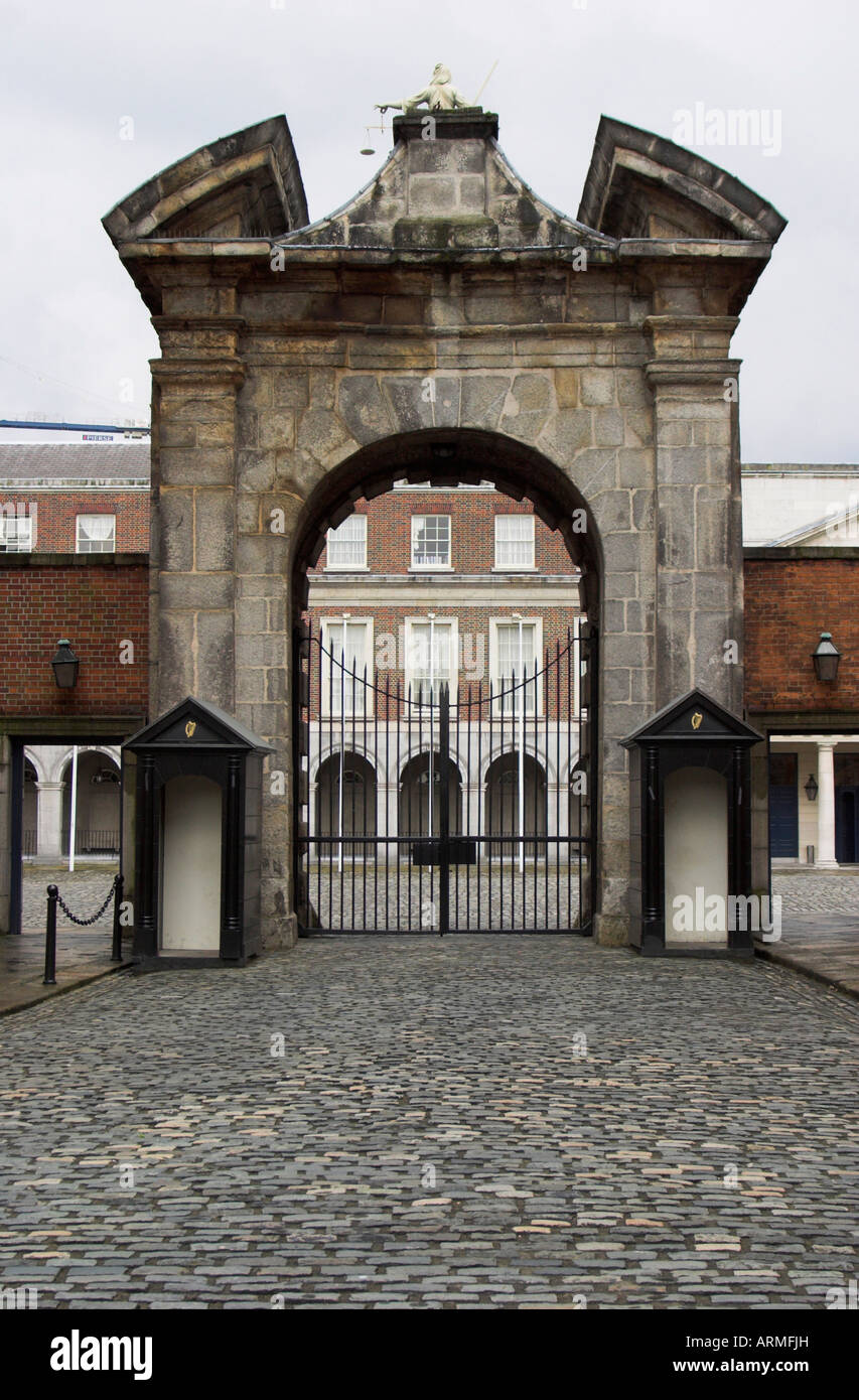 Cork Hill state entrance to Dublin Castle. Dublin, County Dublin ...