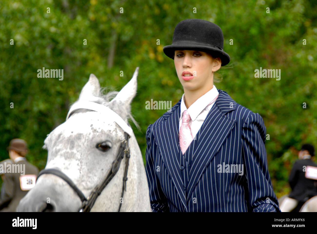 High school female student competes in equestrian event Stock Photo - Alamy