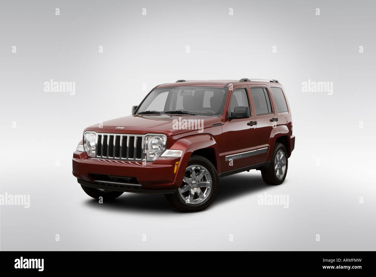 2008 Jeep Liberty Limited in Red - Front angle view Stock Photo - Alamy