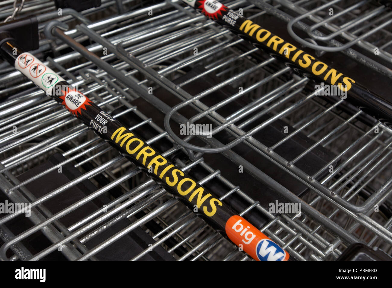 Shoppers In Morrison Supermarket Shopping High Resolution Stock ...