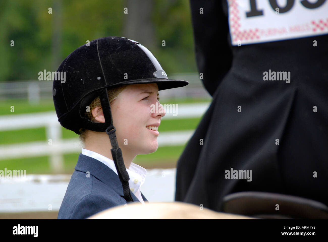 Portrait girl in equestrian clothing hi-res stock photography and ...