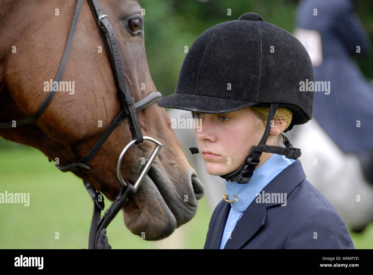 Portrait girl in equestrian clothing hi-res stock photography and ...
