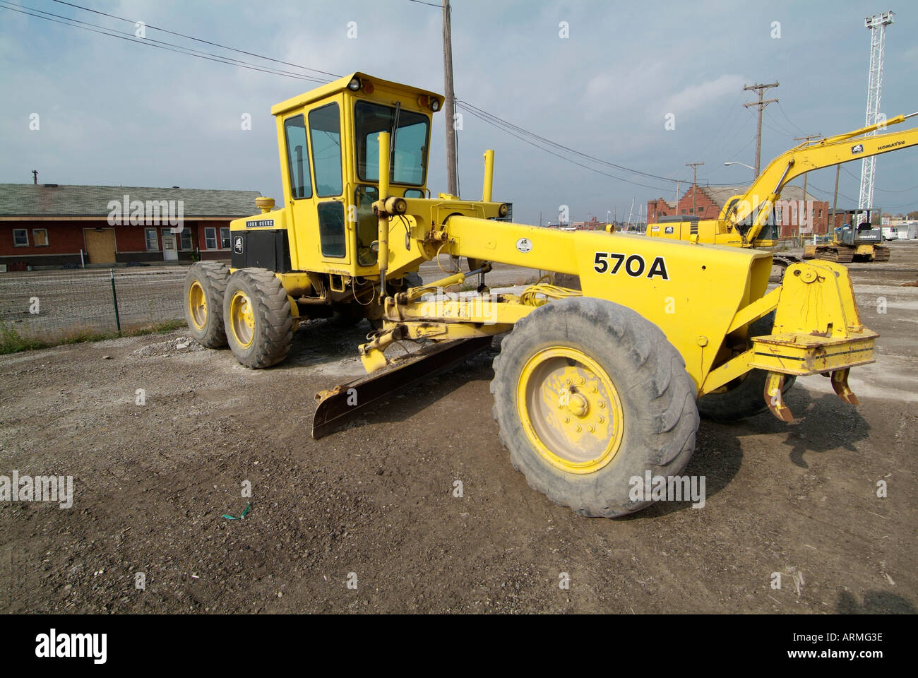 Heavy industrial road machinery used to build and repair streets roads ...