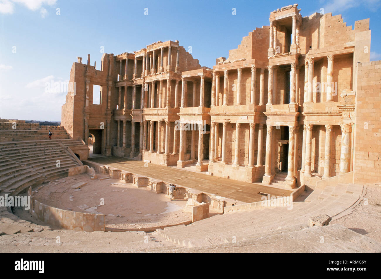 The theatre, Sabrata (Sabratha), UNESCO World Heritage Site, Tripolitania, Libya, North Africa ...