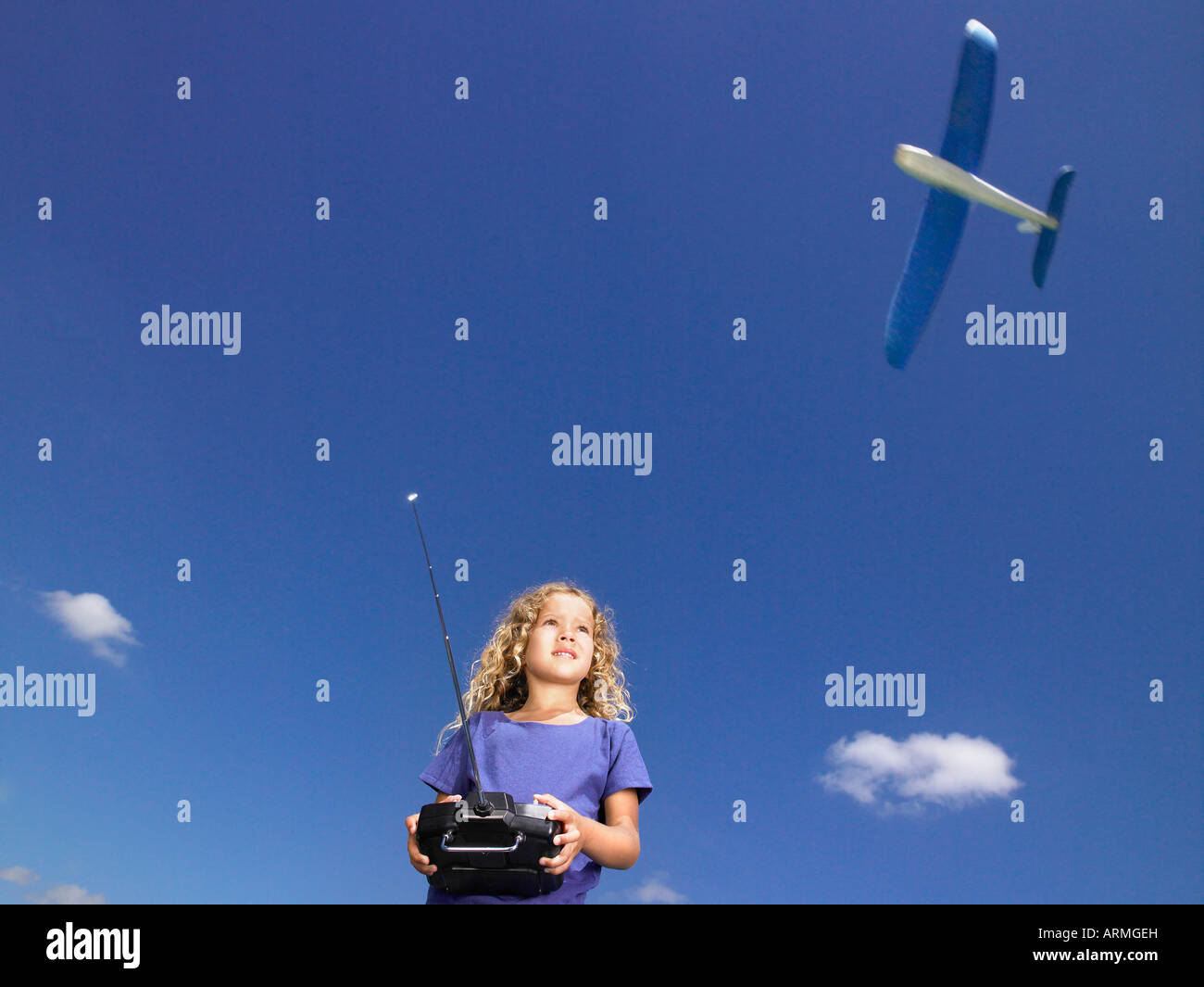 Young girl with remote-control Stock Photo - Alamy