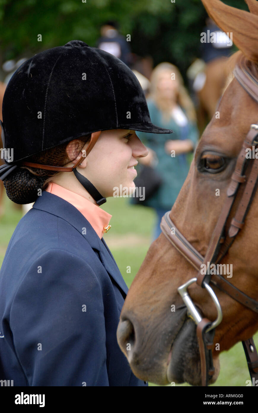 High school female student competes in equestrian event Stock Photo - Alamy