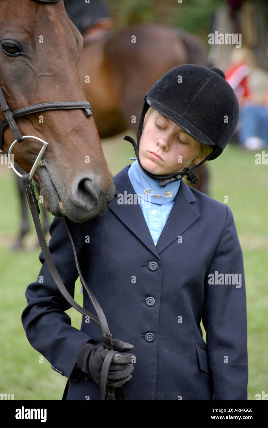High school female student competes in equestrian event Stock Photo - Alamy