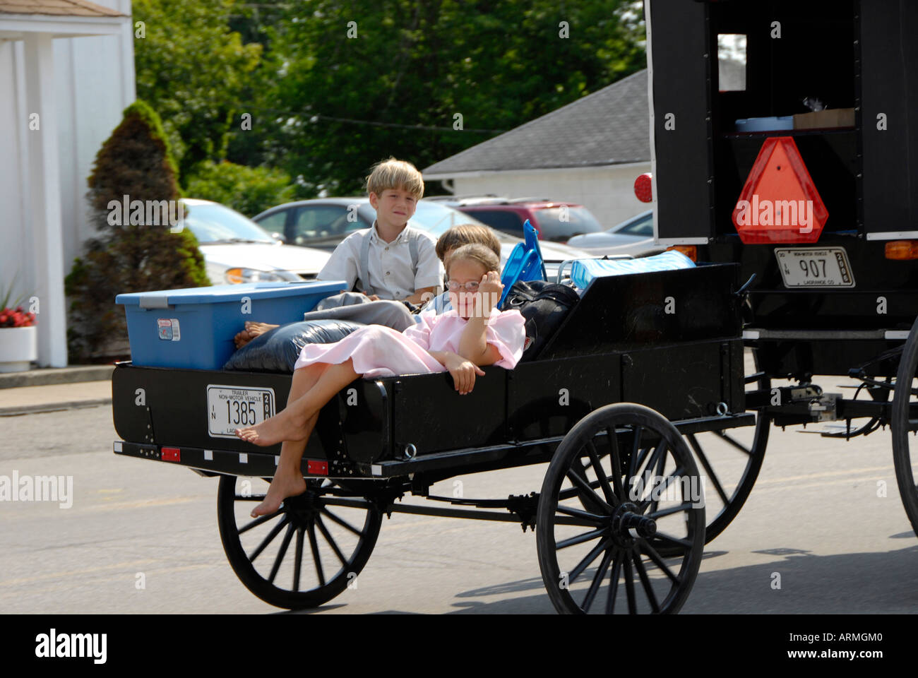 Amish of Michigan located in the farmland near Lexington Michigan Stock ...