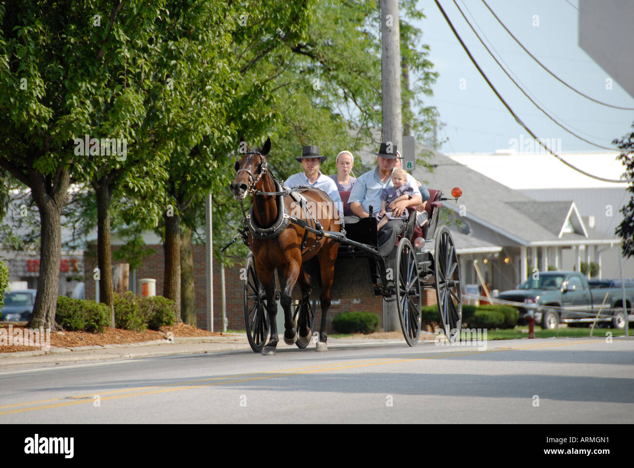 Amish of Michigan located in the farmland near Lexington Michigan Stock ...